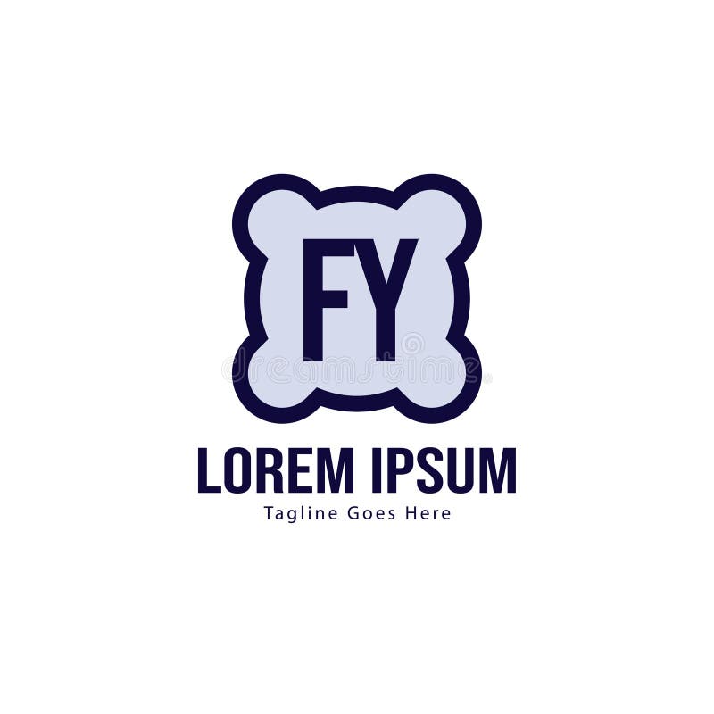 Initial FY Logo Template with Modern Frame. Minimalist FY Letter Logo ...