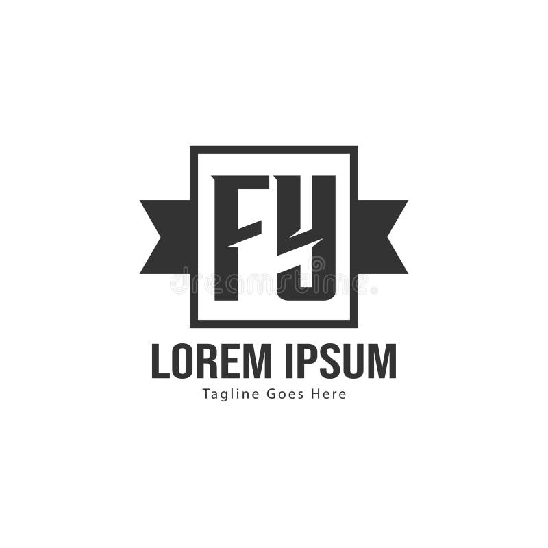 Initial FY Logo Template with Modern Frame. Minimalist FY Letter Logo ...