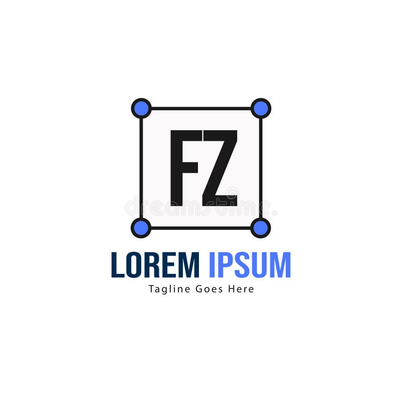 Initial FZ Logo Template with Modern Frame. Minimalist FZ Letter Logo ...