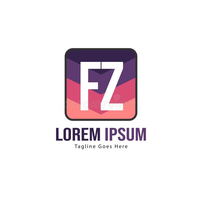 Initial FZ Logo Template with Modern Frame. Minimalist FZ Letter Logo ...