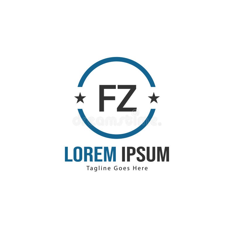 Initial FZ Logo Template with Modern Frame. Minimalist FZ Letter Logo ...