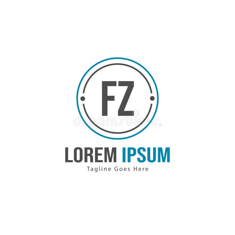 Initial FZ Logo Template with Modern Frame. Minimalist FZ Letter Logo ...