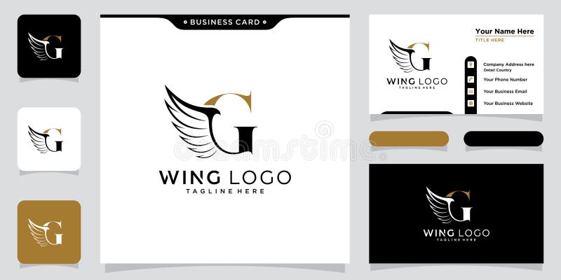 Initial G Letter Logo and Wings Symbol. Wings Design Element, Initial ...