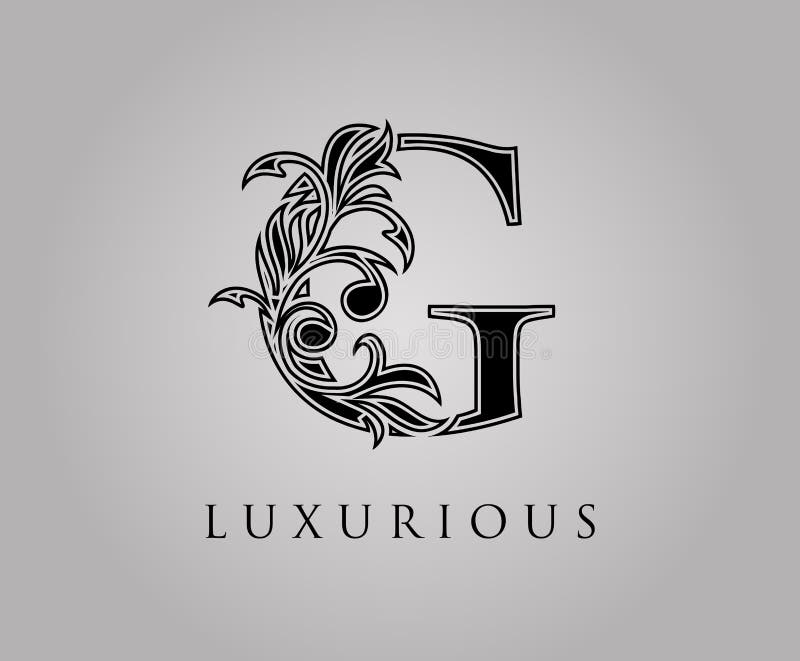Initial G Luxury Logo Icon. Classic Floral G Letter Logo Design Vector ...