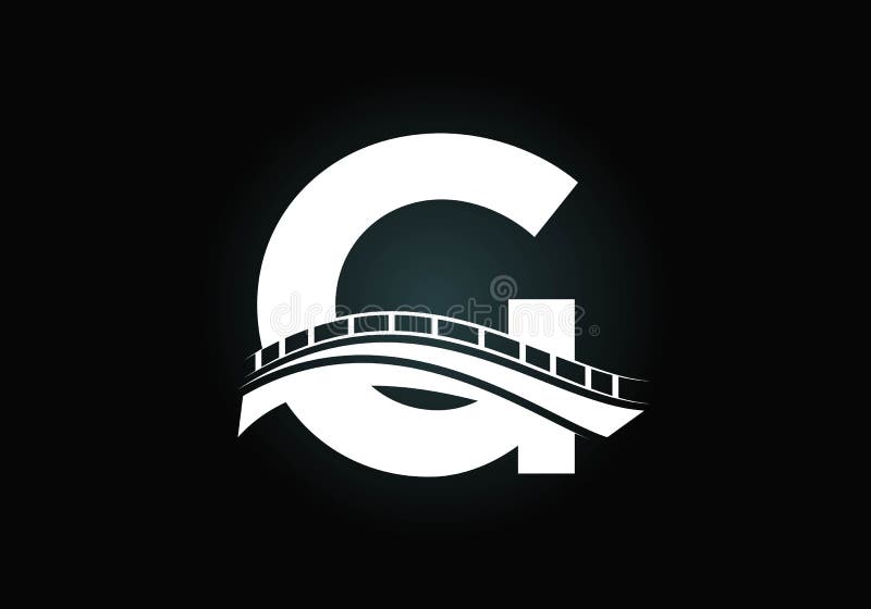 Initial G Monogram Letter Alphabet with Bridge Sign. Abstract Bridge ...