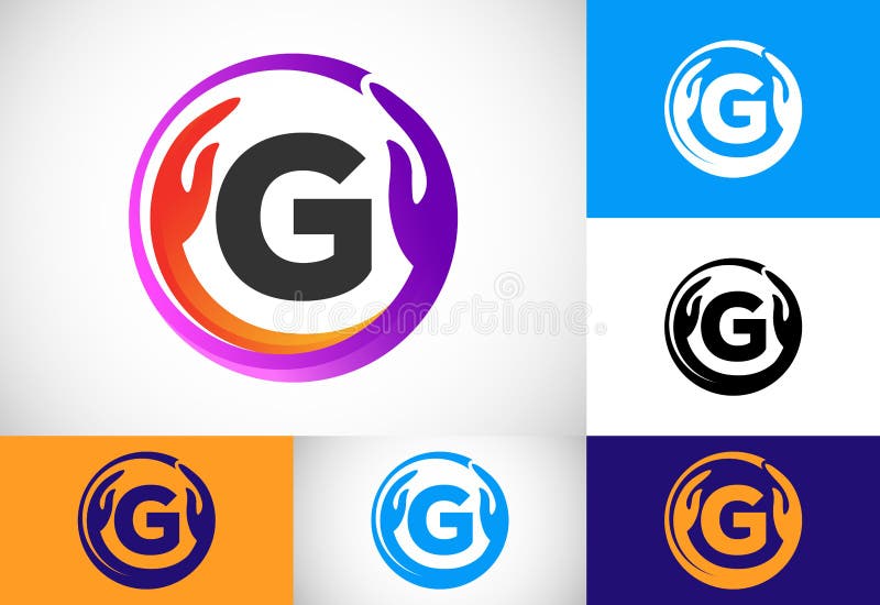 Initial G Monogram Letter with Safe Hands. Professional Charity ...