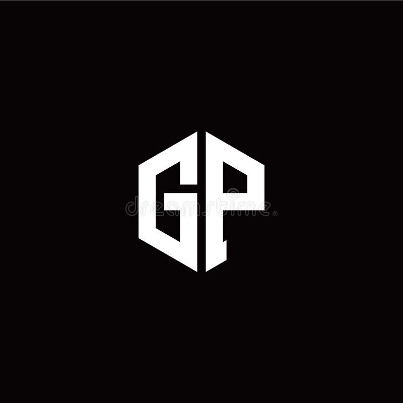 Initial G P Letter with Polygon Modern Style Logo Template Vector Stock ...