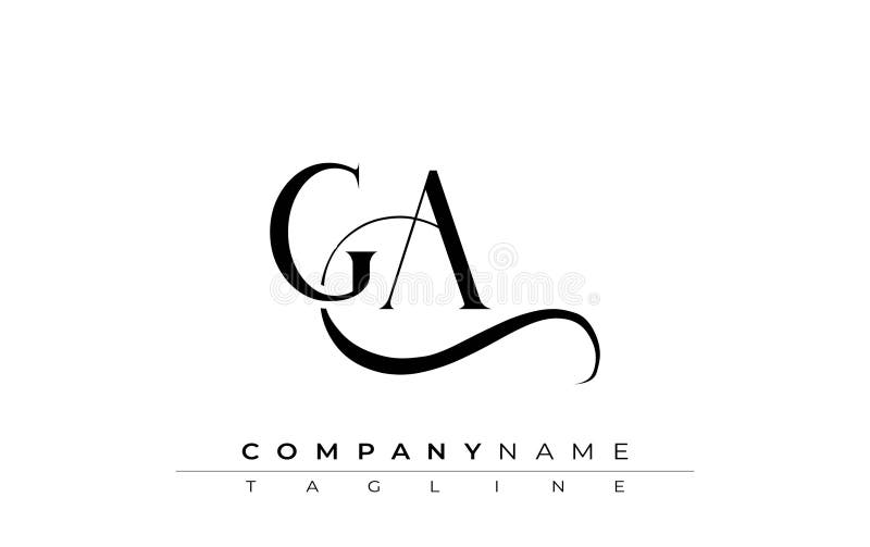 Initial GA Logo Design Vector Stock Vector - Illustration of shape ...