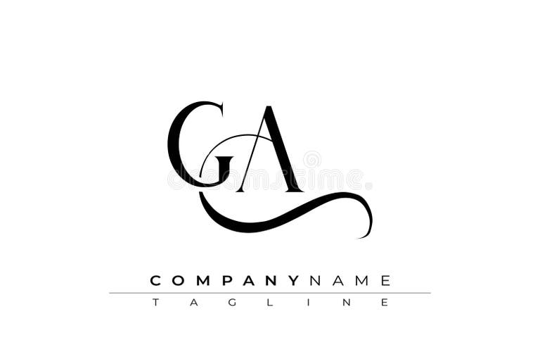 Initial GA Logo Design Vector Stock Vector - Illustration of shape ...