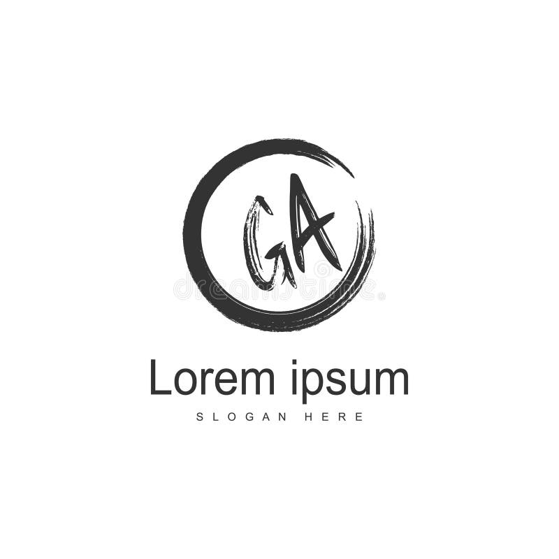 Initial GA Logo Template with Modern Frame. Minimalist GA Letter Logo ...
