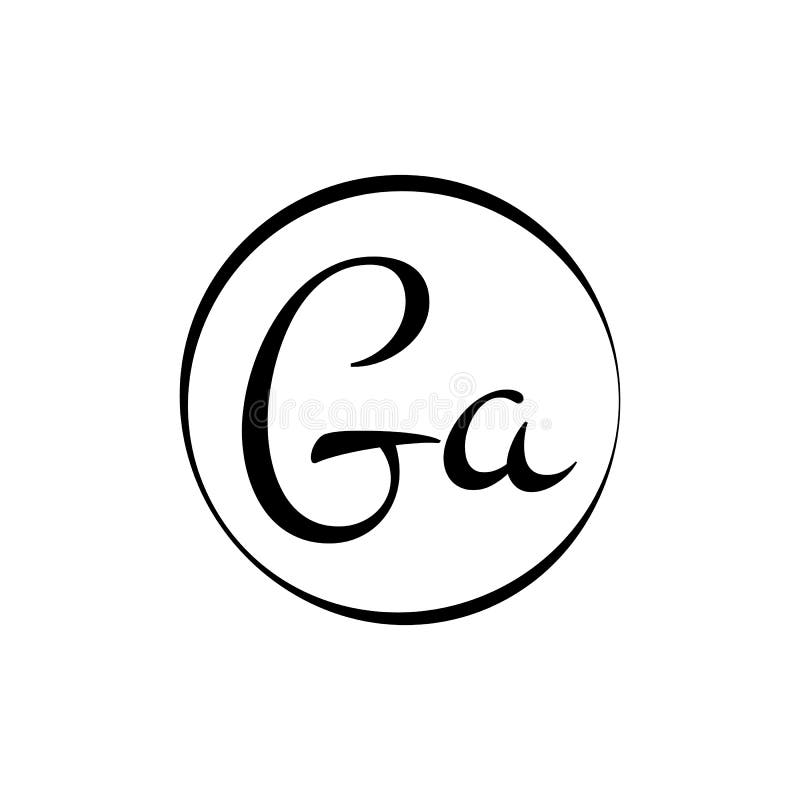 Initial GA Script Letter Logo Creative Typography Vector Template ...