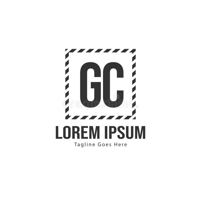 Initial GC Logo Template with Modern Frame. Minimalist GC Letter Logo ...
