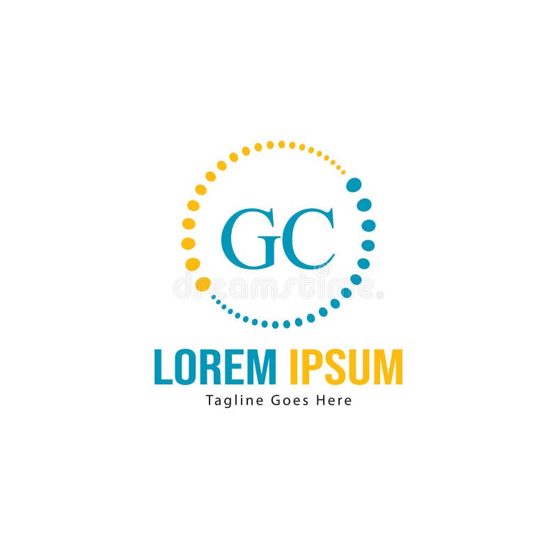 Initial GC Logo Template with Modern Frame. Minimalist GC Letter Logo ...