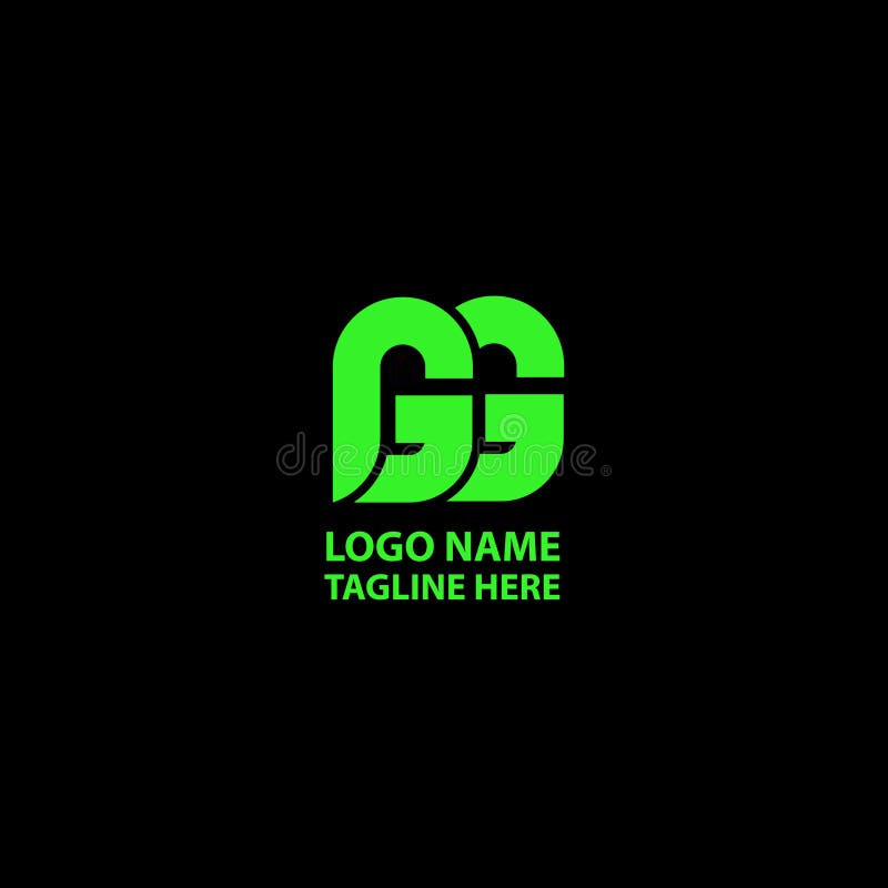 Initial GG Green Logo Design Vector Stock Vector - Illustration of font ...