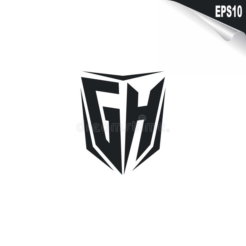 Initial GH Logo Design with Shield Style, Logo Business Branding Stock ...