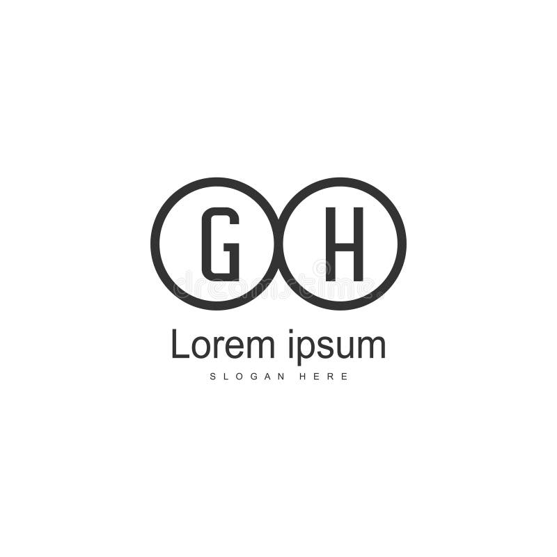 Initial GH Logo Template with Modern Frame. Minimalist GH Letter Logo ...