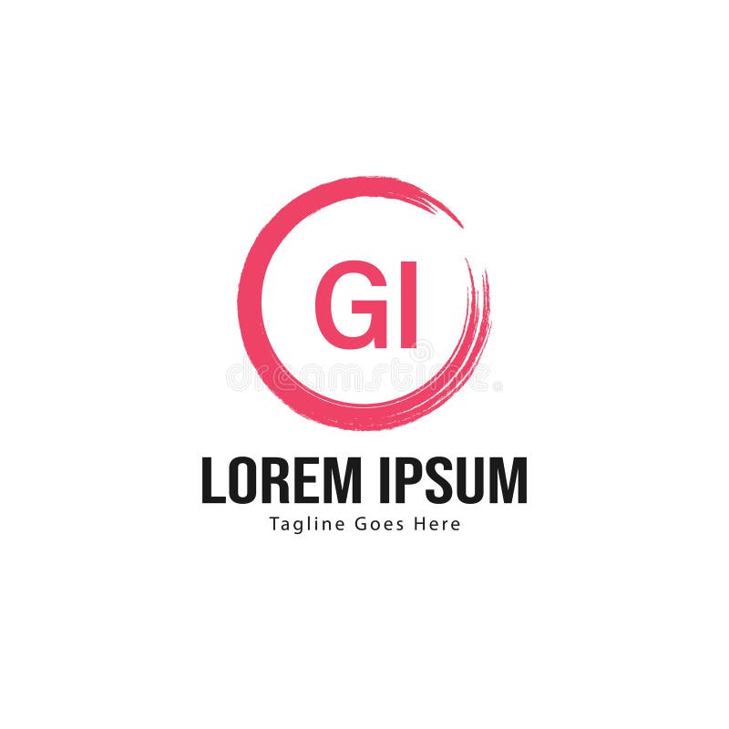 Initial GI Logo Template with Modern Frame. Minimalist GI Letter Logo ...