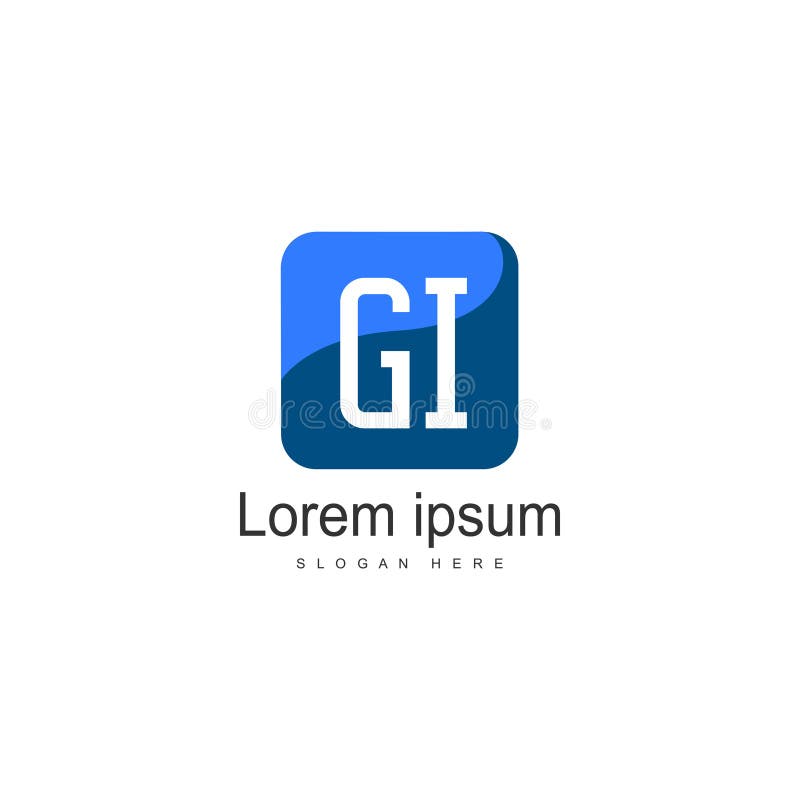 Initial GI Logo Template with Modern Frame. Minimalist GI Letter Logo ...
