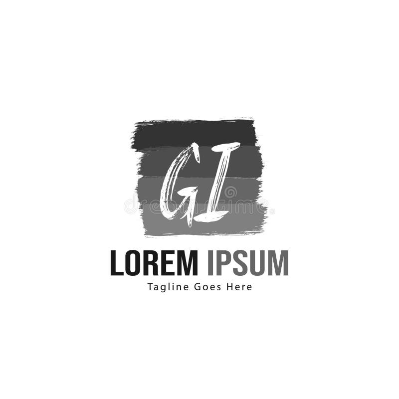 Initial GI Logo Template with Modern Frame. Minimalist GI Letter Logo ...