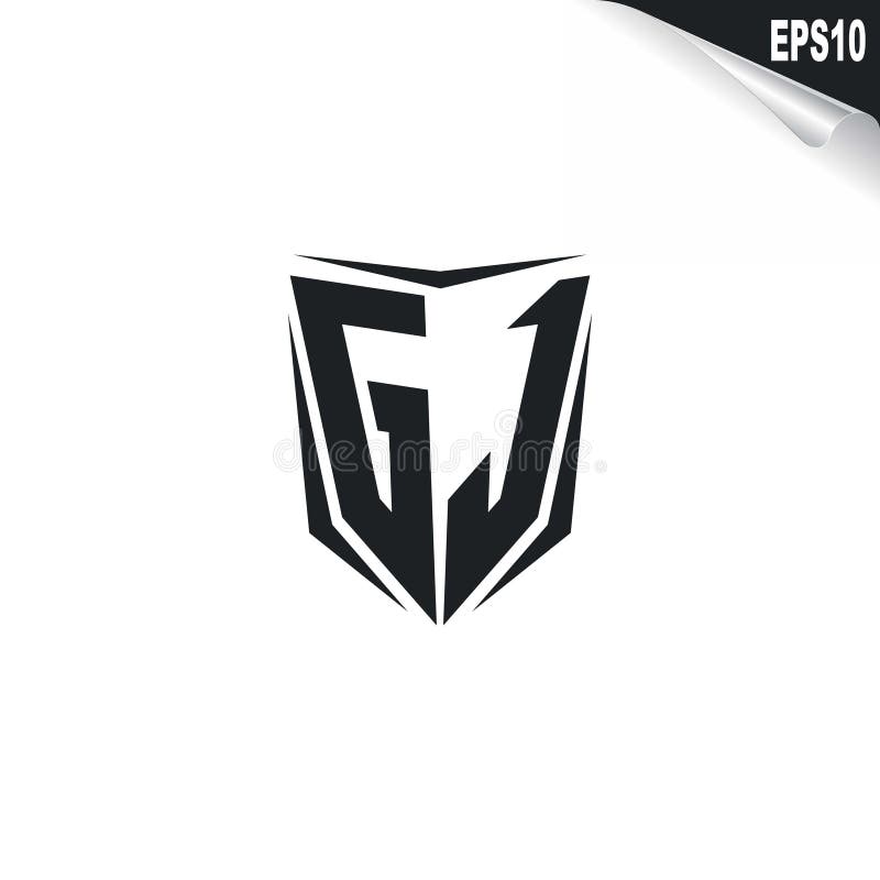 Initial GJ Logo Design with Shield Style, Logo Business Branding Stock ...