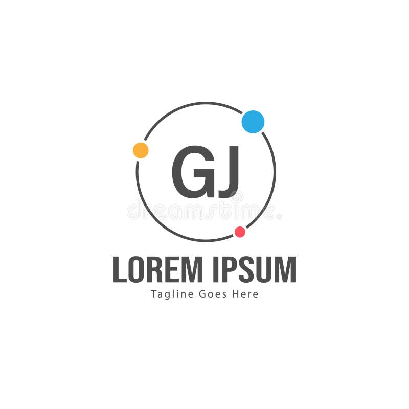Initial GJ Logo Template with Modern Frame. Minimalist GJ Letter Logo ...