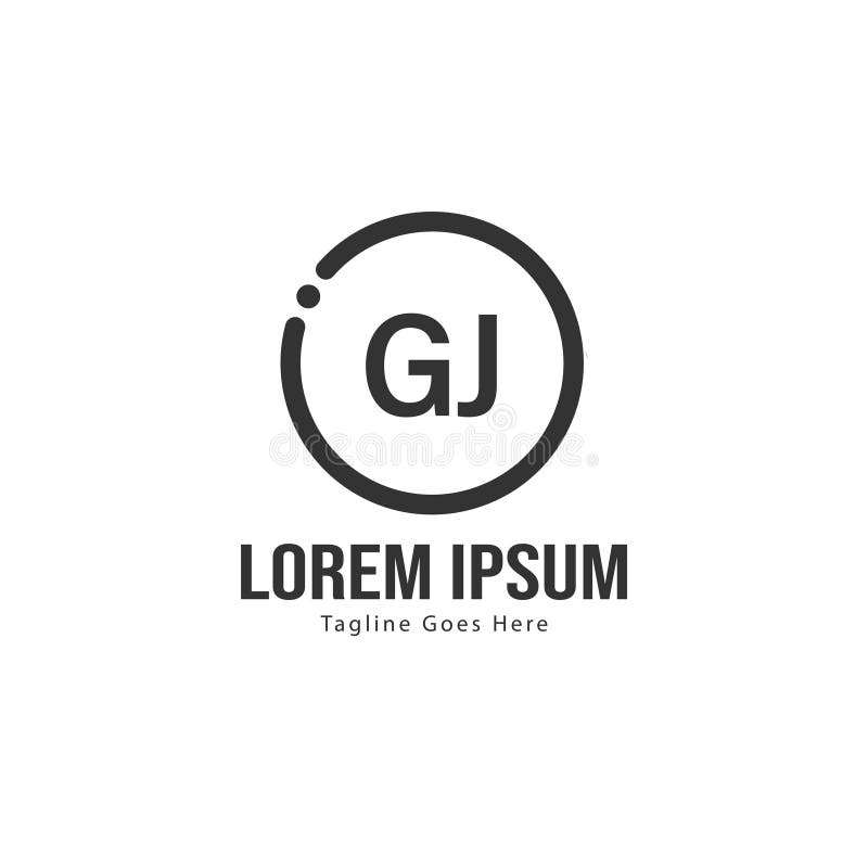 Initial GJ Logo Template with Modern Frame. Minimalist GJ Letter Logo ...