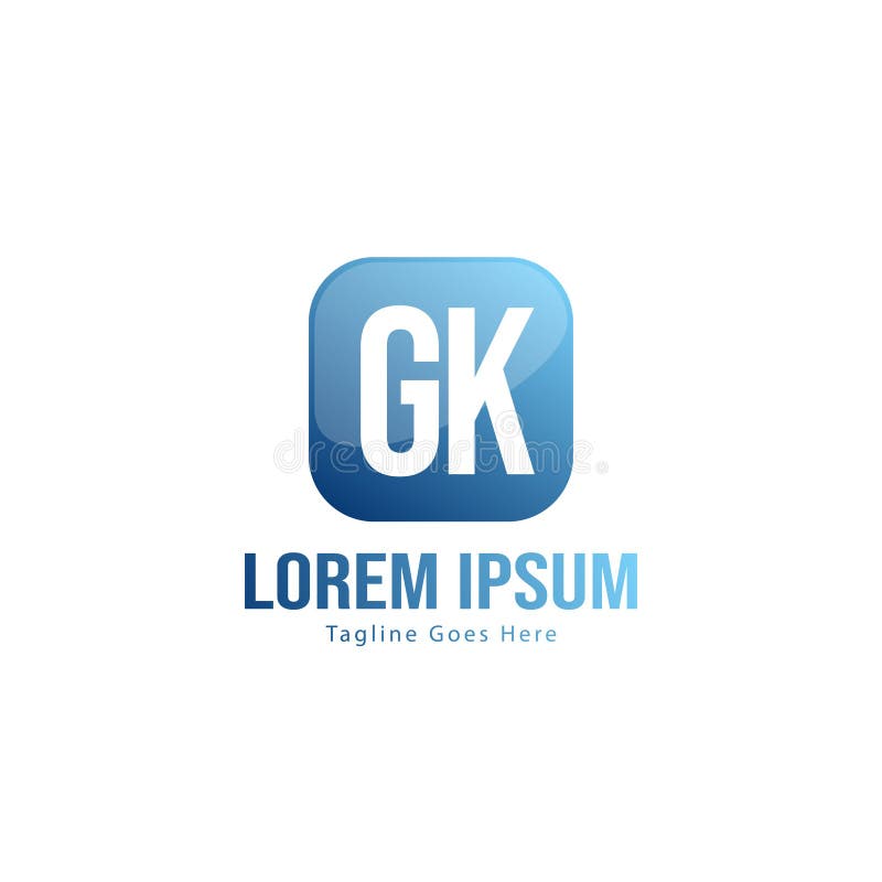 Initial GK Logo Template with Modern Frame. Minimalist GK Letter Logo ...