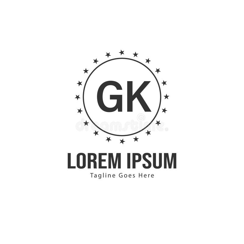 Initial GK Logo Template with Modern Frame. Minimalist GK Letter Logo ...