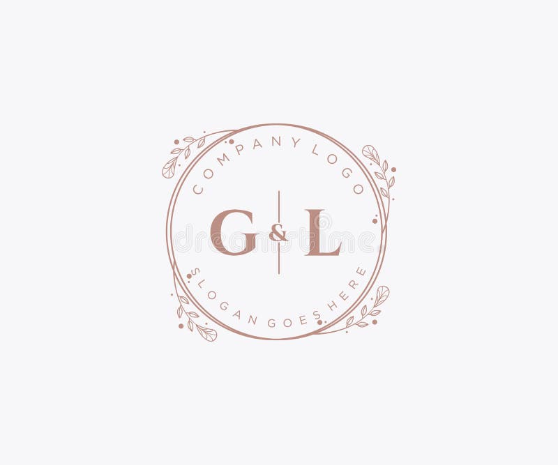 Initial GL Letters Decorative Luxury Wedding Logo Stock Vector ...