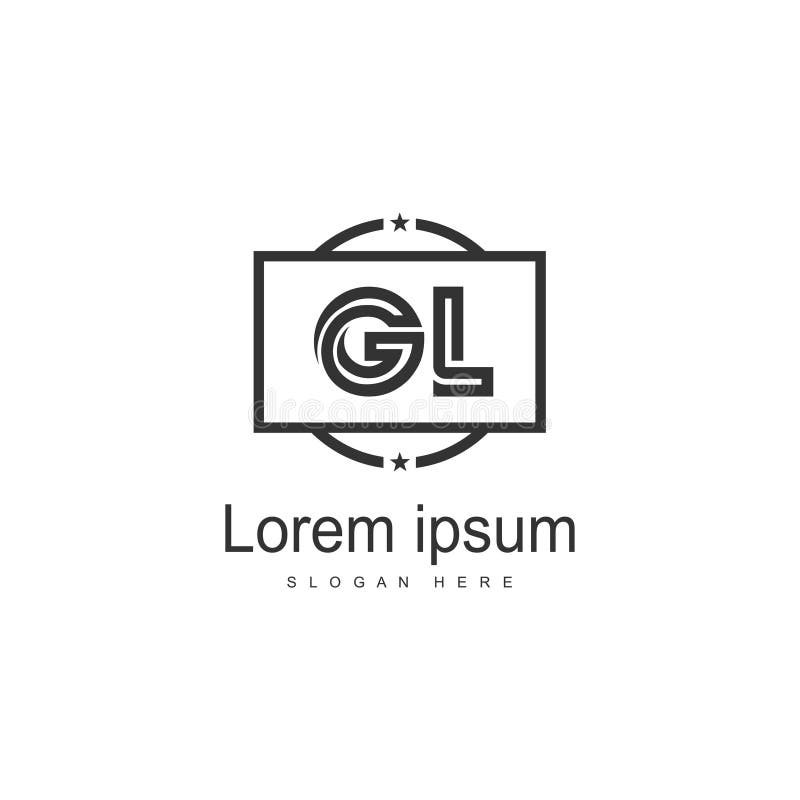 Initial GL Logo Template with Modern Frame. Minimalist GL Letter Logo ...