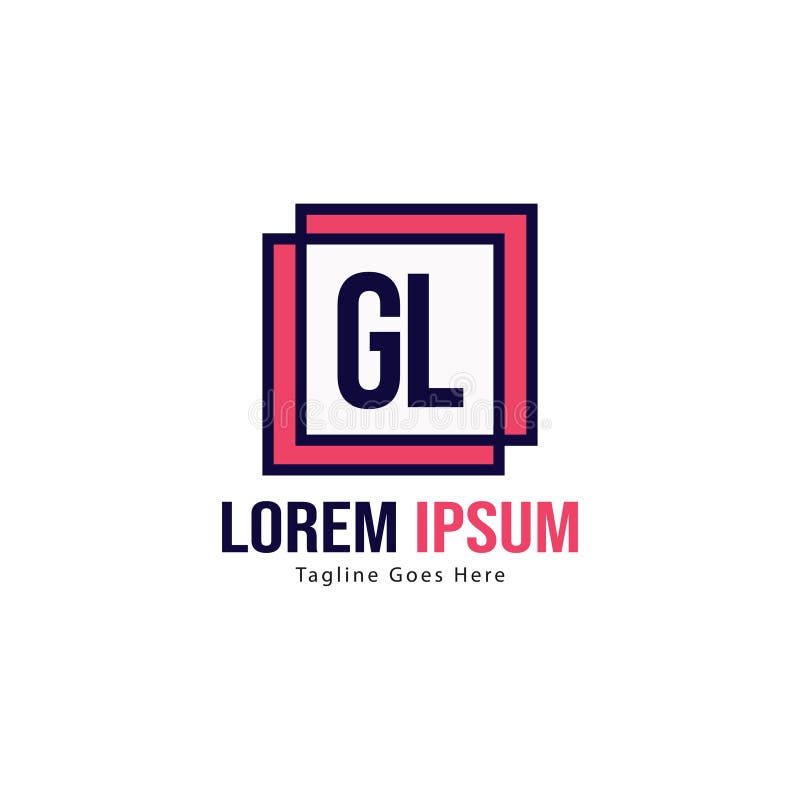 Initial GL Logo Template with Modern Frame. Minimalist GL Letter Logo ...
