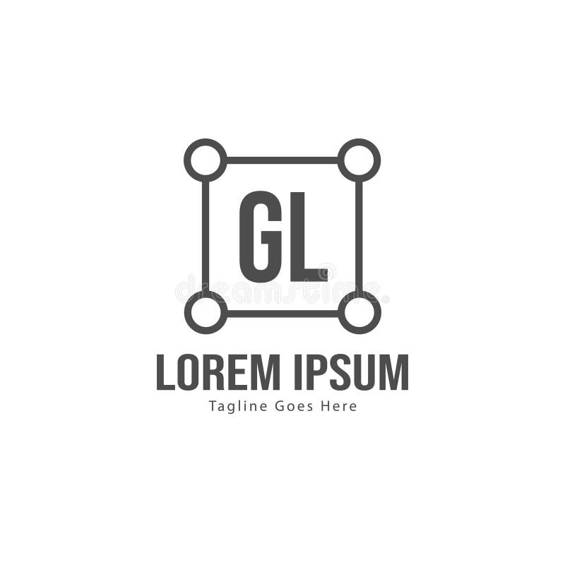 Initial GL Logo Template with Modern Frame. Minimalist GL Letter Logo ...
