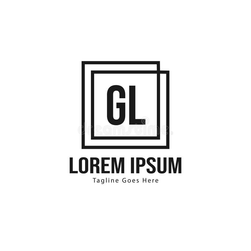Initial GL Logo Template with Modern Frame. Minimalist GL Letter Logo ...