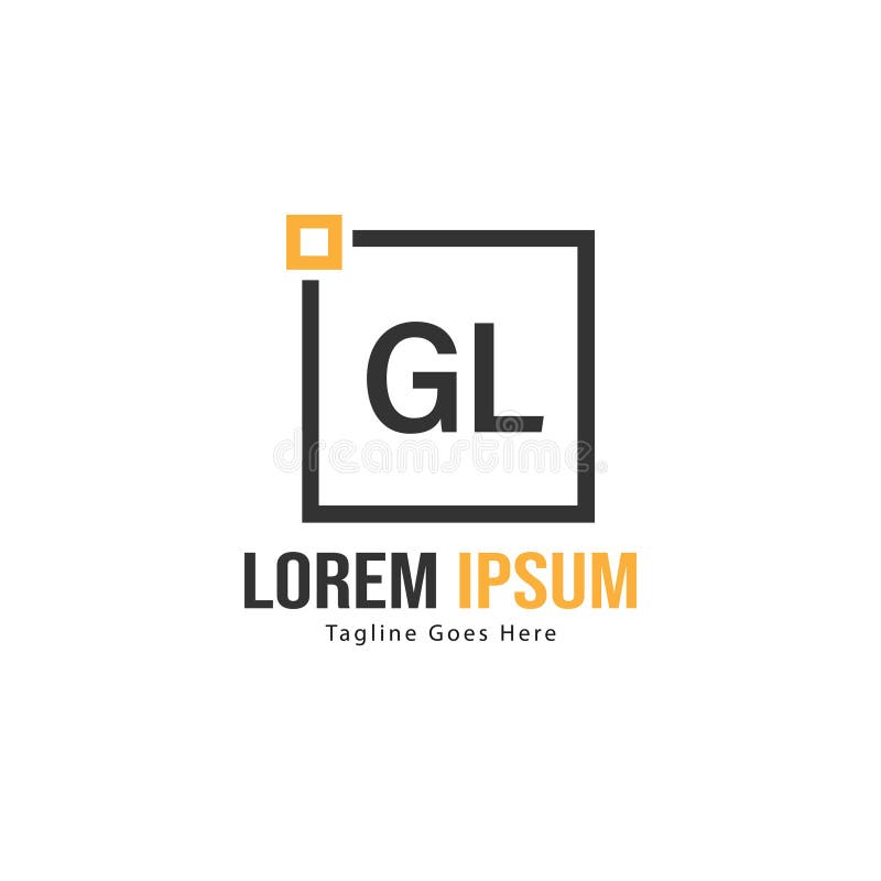 Initial GL Logo Template with Modern Frame. Minimalist GL Letter Logo ...
