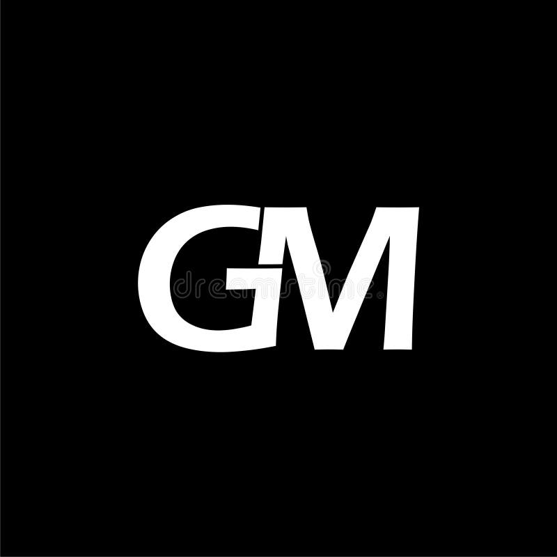 Initial GM Letter Linked Logo Isolated on Dark Background Stock Vector ...
