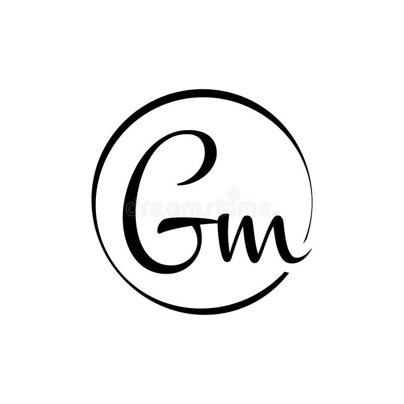 Initial GM Script Letter Logo Creative Typography Vector Template ...