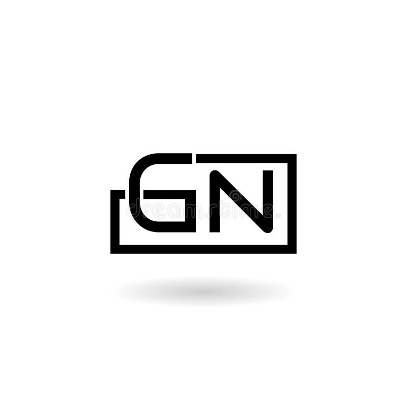 Initial GN Letter Linked Logo with Shadow Stock Vector - Illustration ...