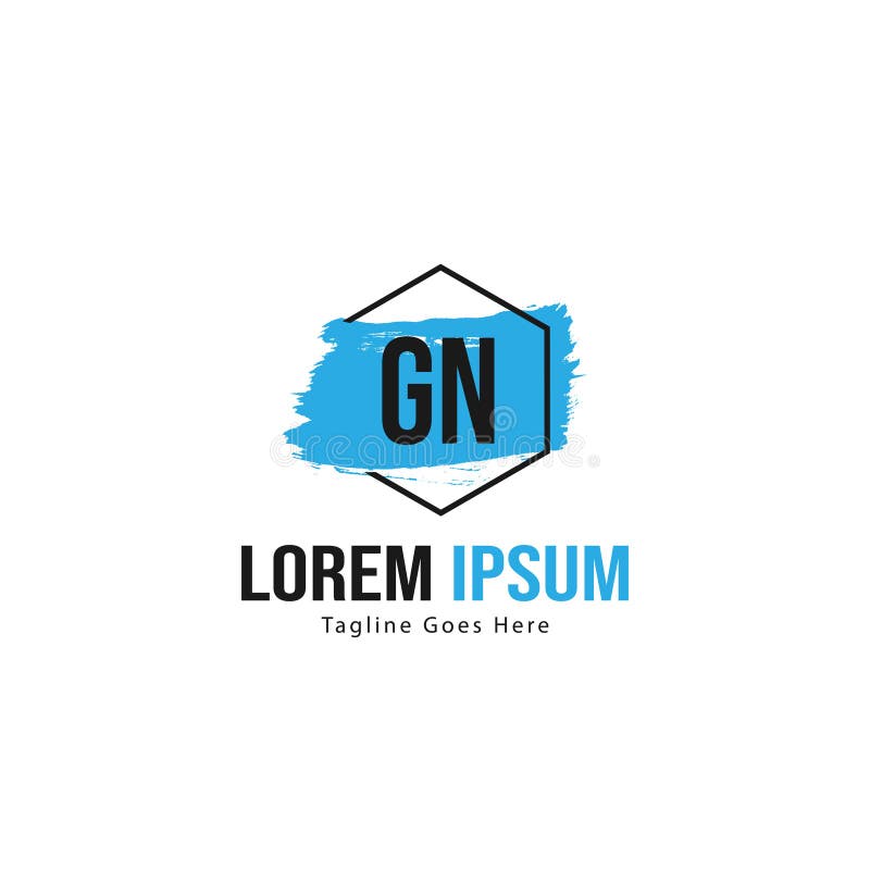 Initial GN Logo Template with Modern Frame. Minimalist GN Letter Logo ...
