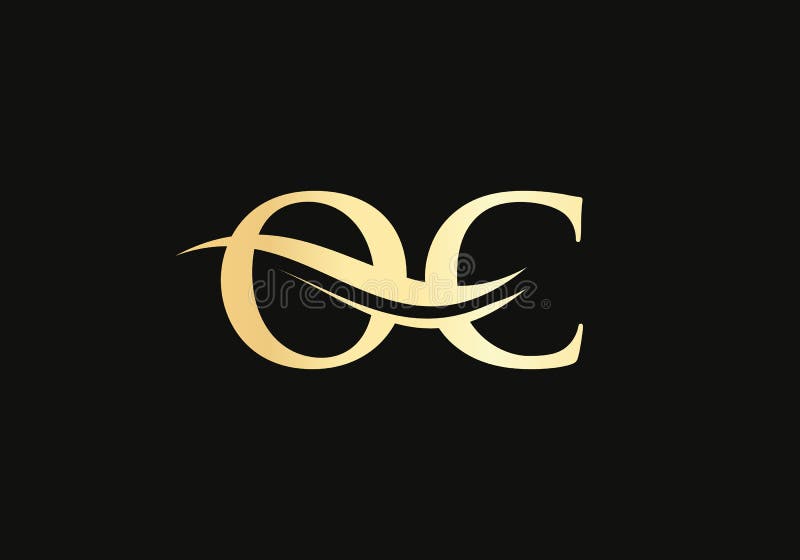 Initial Gold Letter OC Logo Design. OC Logo Design with Modern Trendy ...