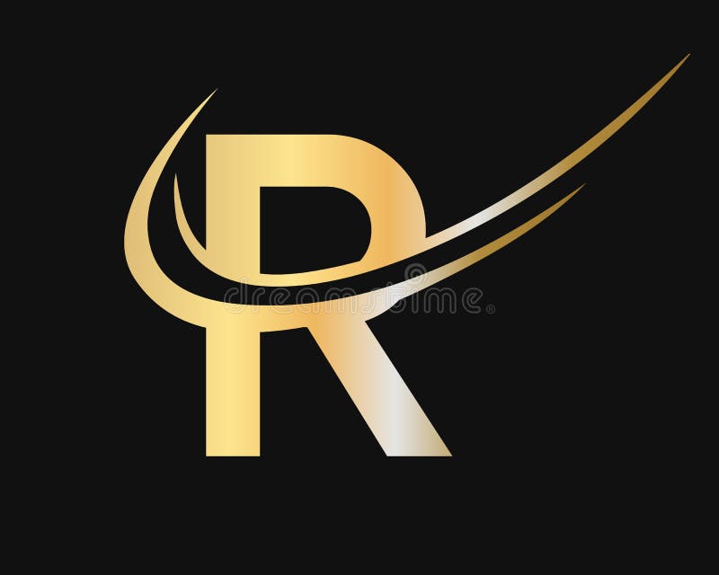 Initial Gold Letter R Logo Design. Modern R Logo Design with Luxury ...
