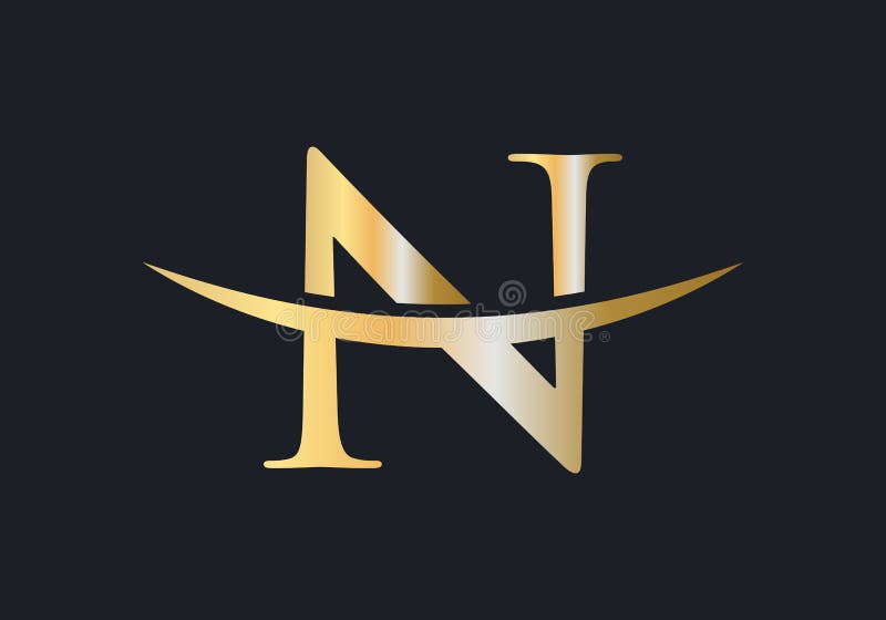 Initial Gold N Letter Logo Design. N Logo Design Template Stock Vector ...