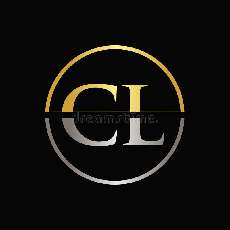 Initial Gold and Silver Color CL Letter Logo Typography Vector Template ...