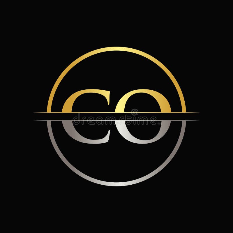 Initial Gold and Silver Color CO Letter Logo Typography Vector Template ...