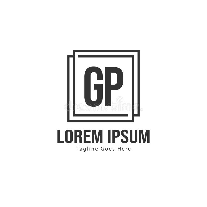 Initial GP Logo Template with Modern Frame. Minimalist GP Letter Logo ...