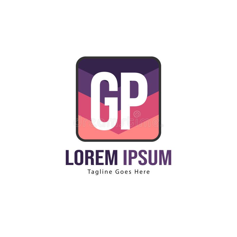 Initial GP Logo Template with Modern Frame. Minimalist GP Letter Logo ...