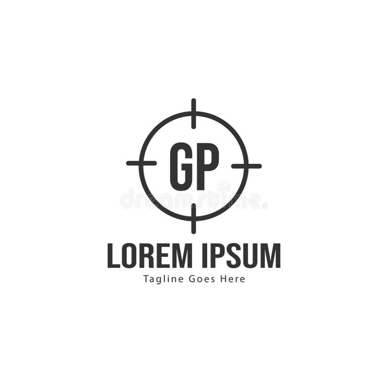 Initial GP Logo Template with Modern Frame. Minimalist GP Letter Logo ...