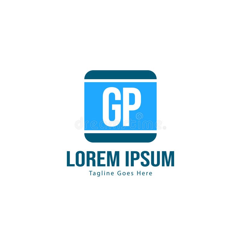 Initial GP Logo Template With Modern Frame. Minimalist GP Letter Logo ...
