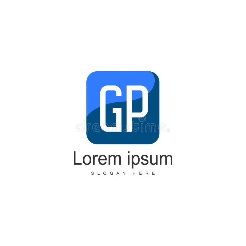 Initial GP Logo Template with Modern Frame. Minimalist GP Letter Logo ...
