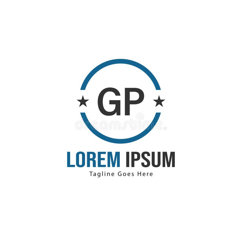 Initial GP Logo Template with Modern Frame. Minimalist GP Letter Logo ...
