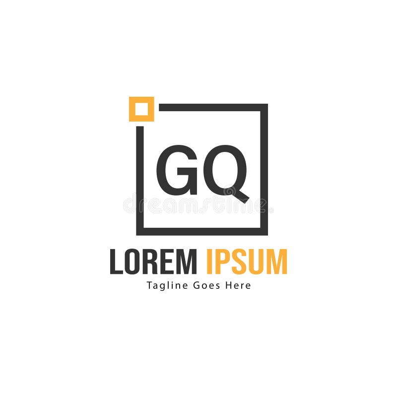Initial GQ Logo Template with Modern Frame. Minimalist GQ Letter Logo ...